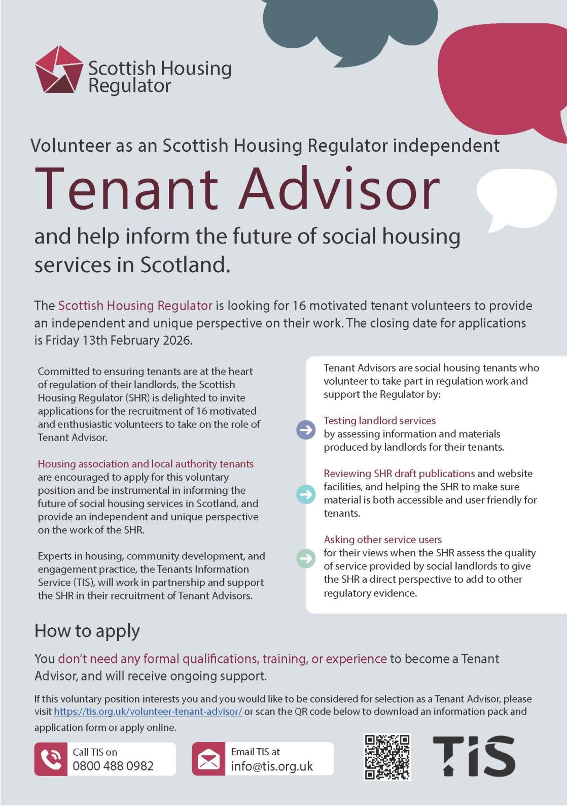 Scottish Housing Regulator - Volunteer Advisors